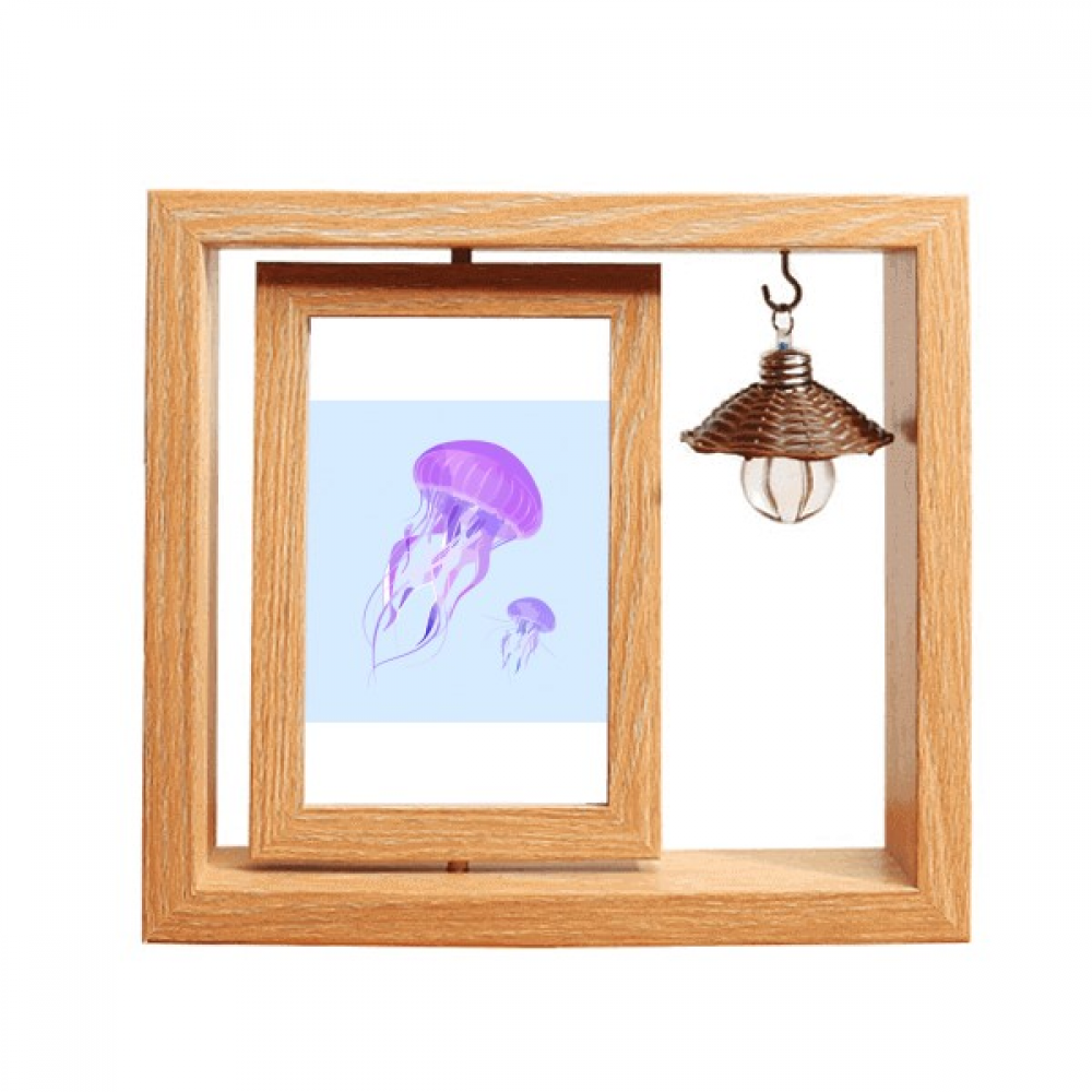 Purple Jelly Fish Acaleph Flotage Wooden Rotating Picture Photo Frame ...