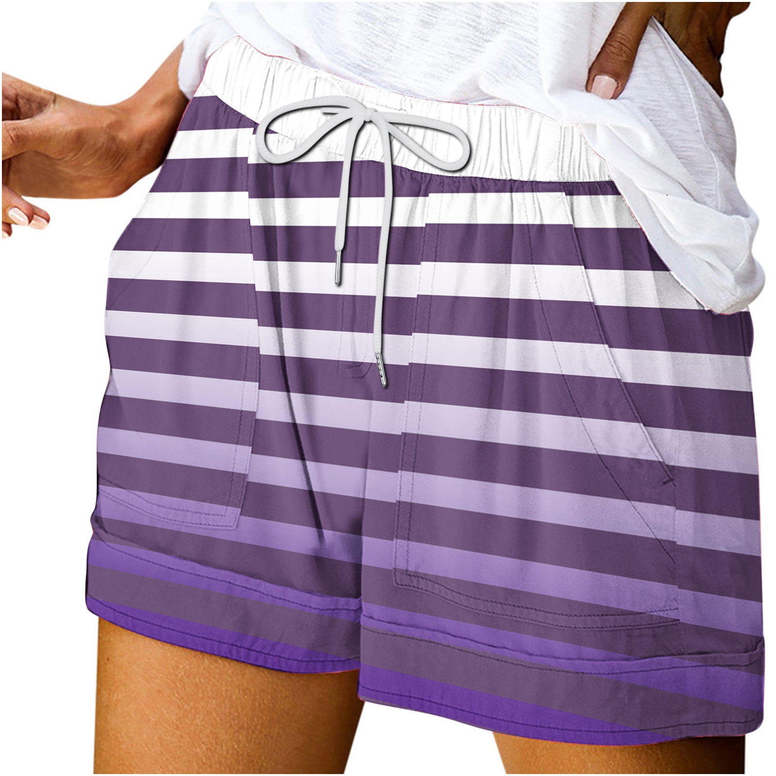 Purple Juniors Brunch Shorts Shorts for Women Lace Spandex Gradient ...
