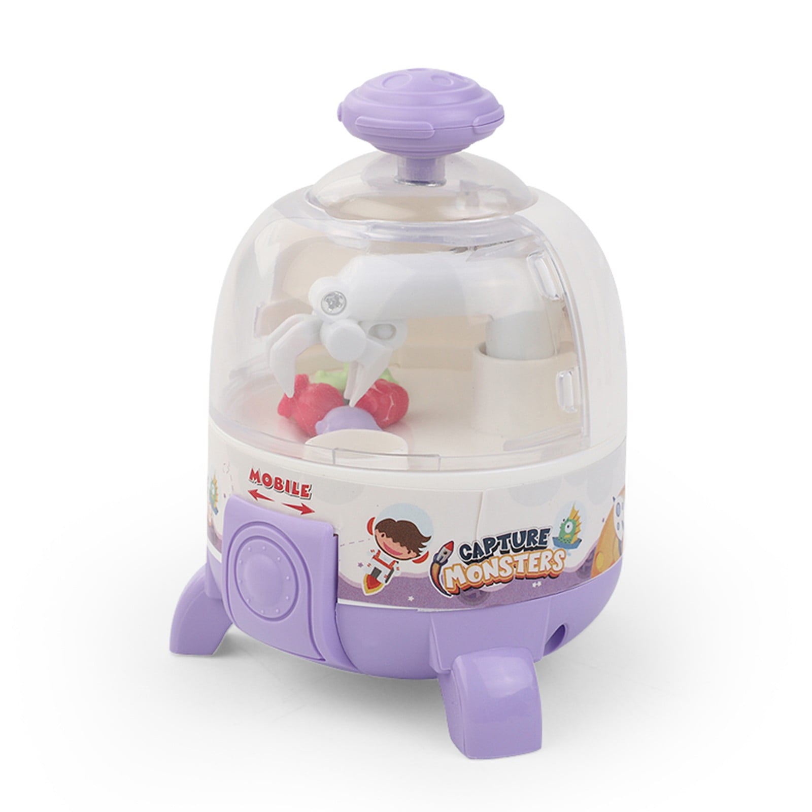 Purple Kids Puzzle Rocket Claw Grabber Interactive Toy Mini Arcade Game ...