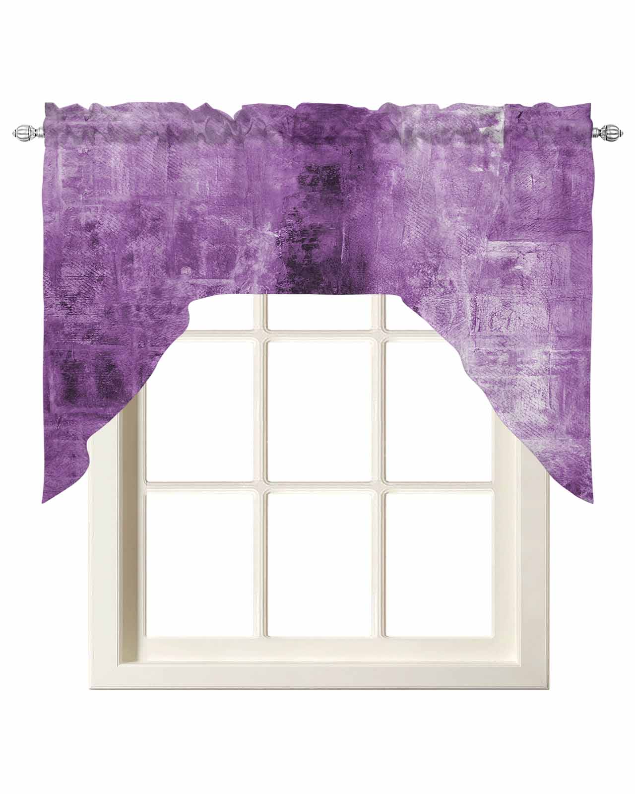 Purple Kitchen Swag Valances for Windows, Retro Oil Painting Modern ...