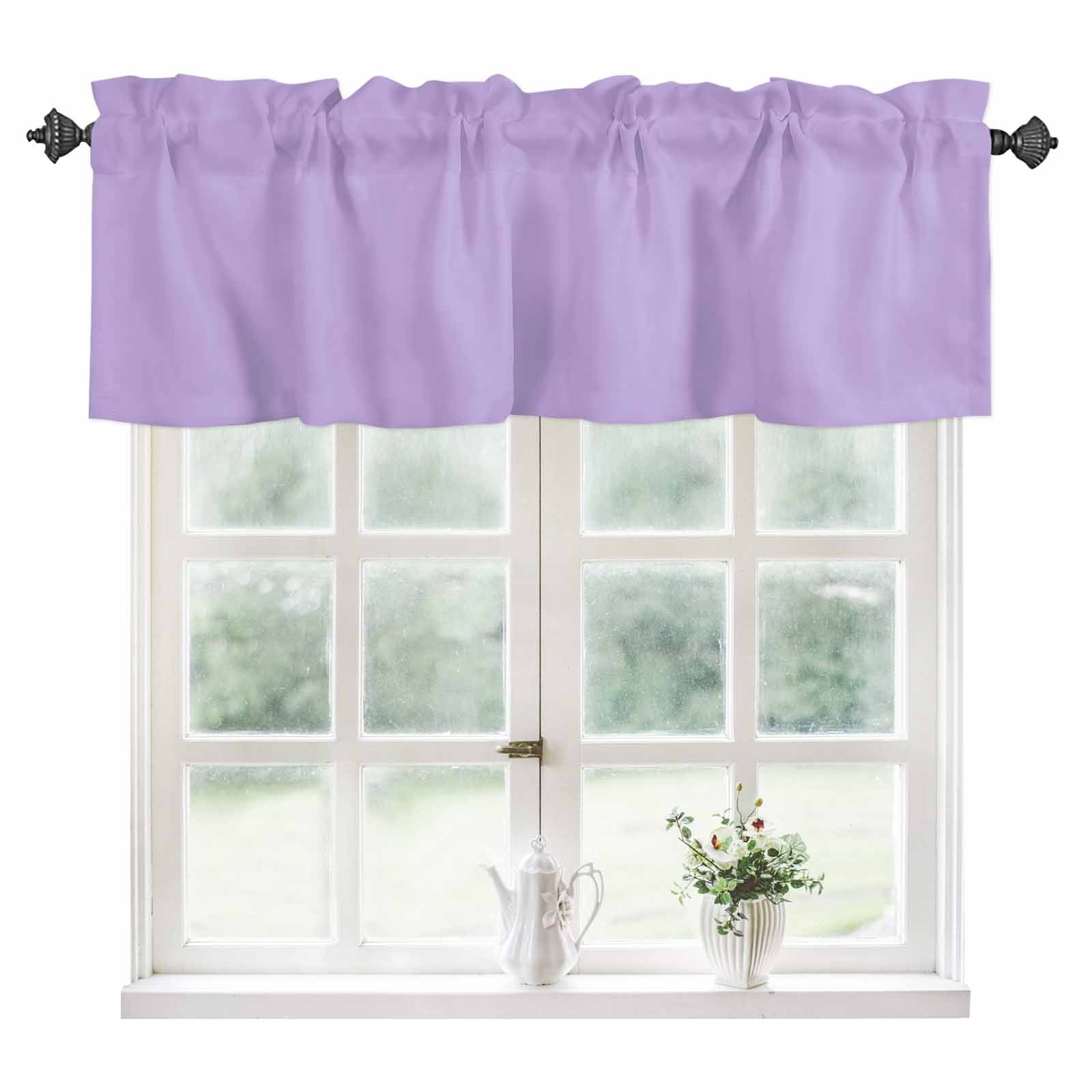 Purple Kitchen Valances for Windows 60x18 Inch Kitchen Curtains ...