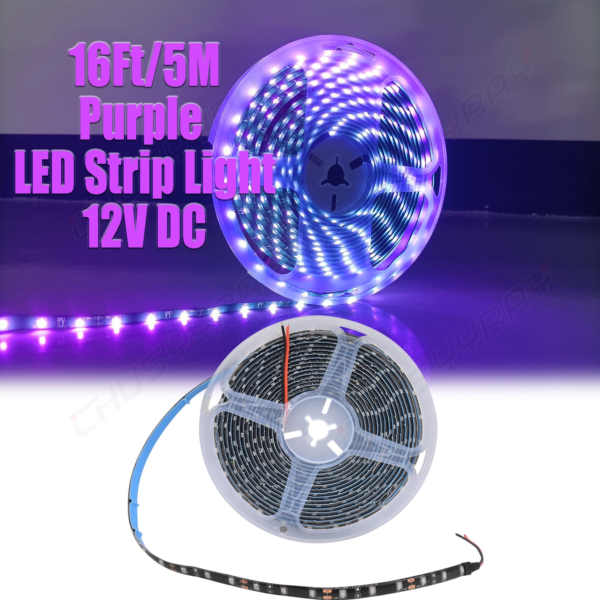 Purple LED 16ft Light Strip Reel Custom Lighting System 3528 - Walmart.com