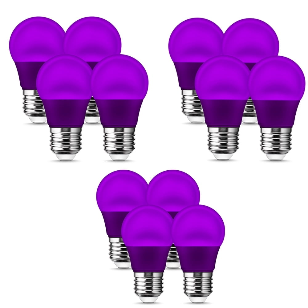 Purple LED Bulb, A15 LED 3W Purple Light 20W Equivalent, Colored Purple ...