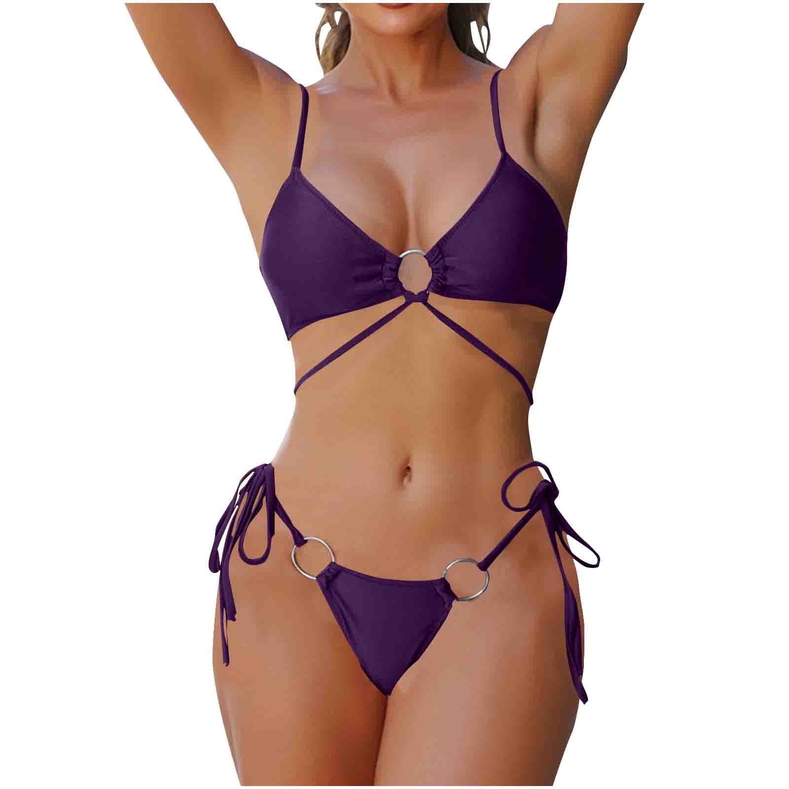 Purple Ladies Slimming Tunic Tankini Sets Top Swimsuits Bikini Tankini Shorts Sets for Women ...