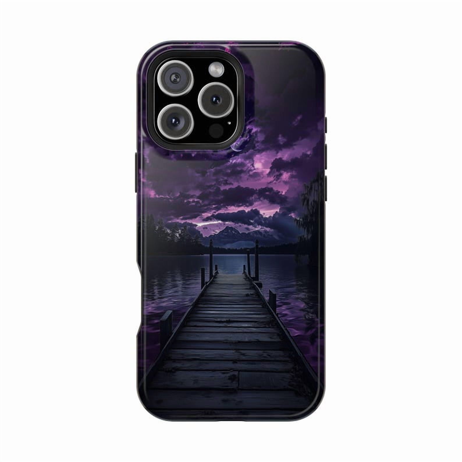 Purple Lake Dock Clouds Wilderness Tranquil View Case with iPhone 17 to ...