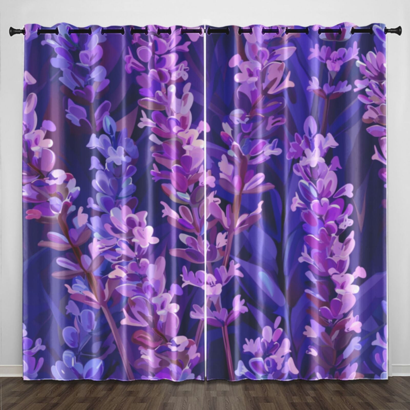 Purple Lavender (24) Curtains 2 Panels Set Blackout For Bedroom Living ...