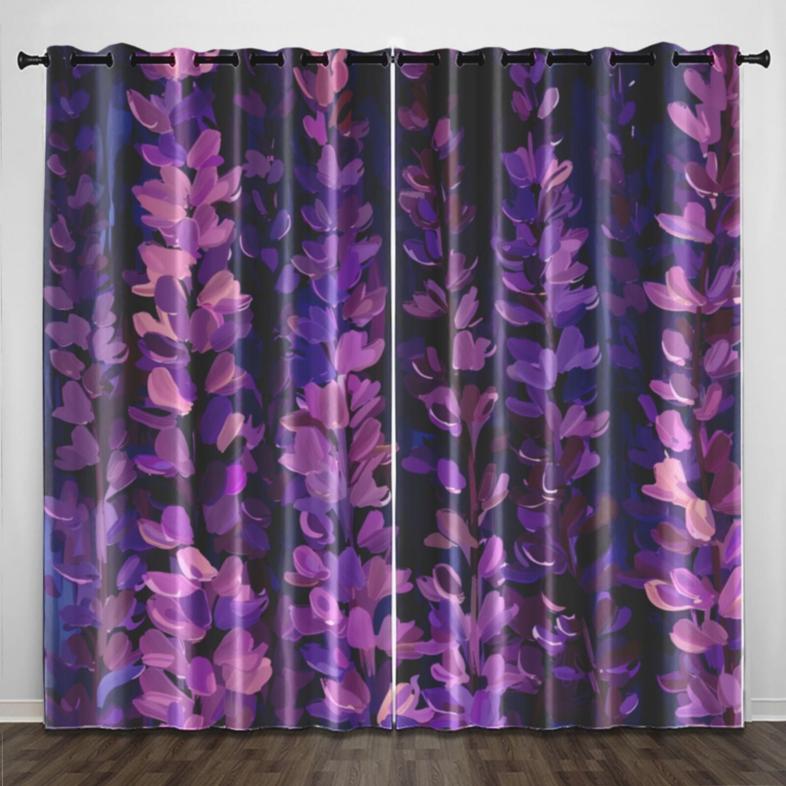 Purple Lavender (35) Curtains 2 Panels Set Blackout For Bedroom Living ...