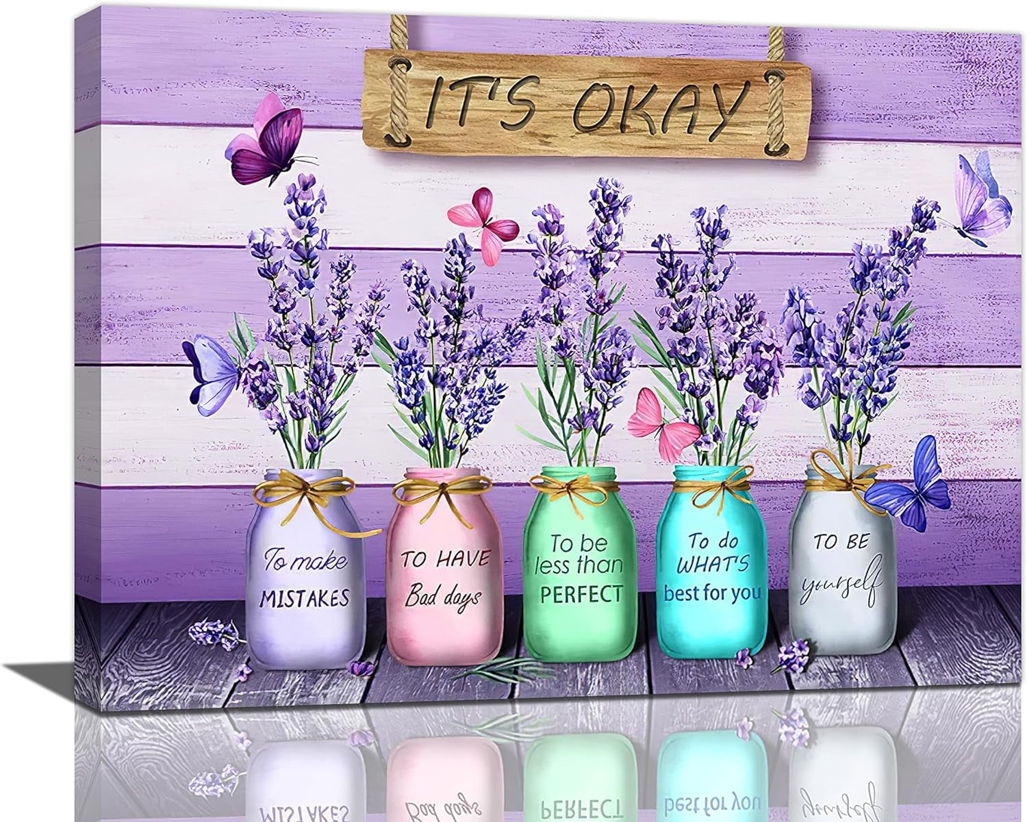 Purple Lavender Bathroom Wall Art Farmhouse Lavender Flower Pictures ...