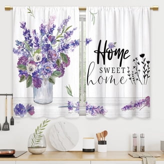 Vintage Flower Sheer Curtains 72 Inches Long, Botanical Wildflower ...