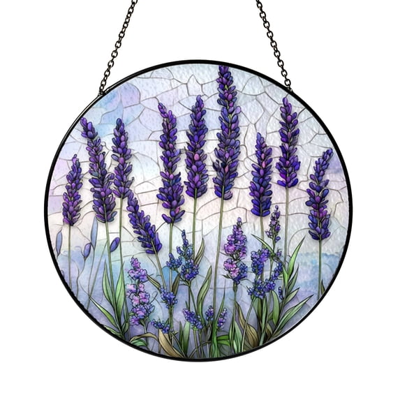 Purple Lavender Flower Stained Glass Suncatcher – Window Hanging ...