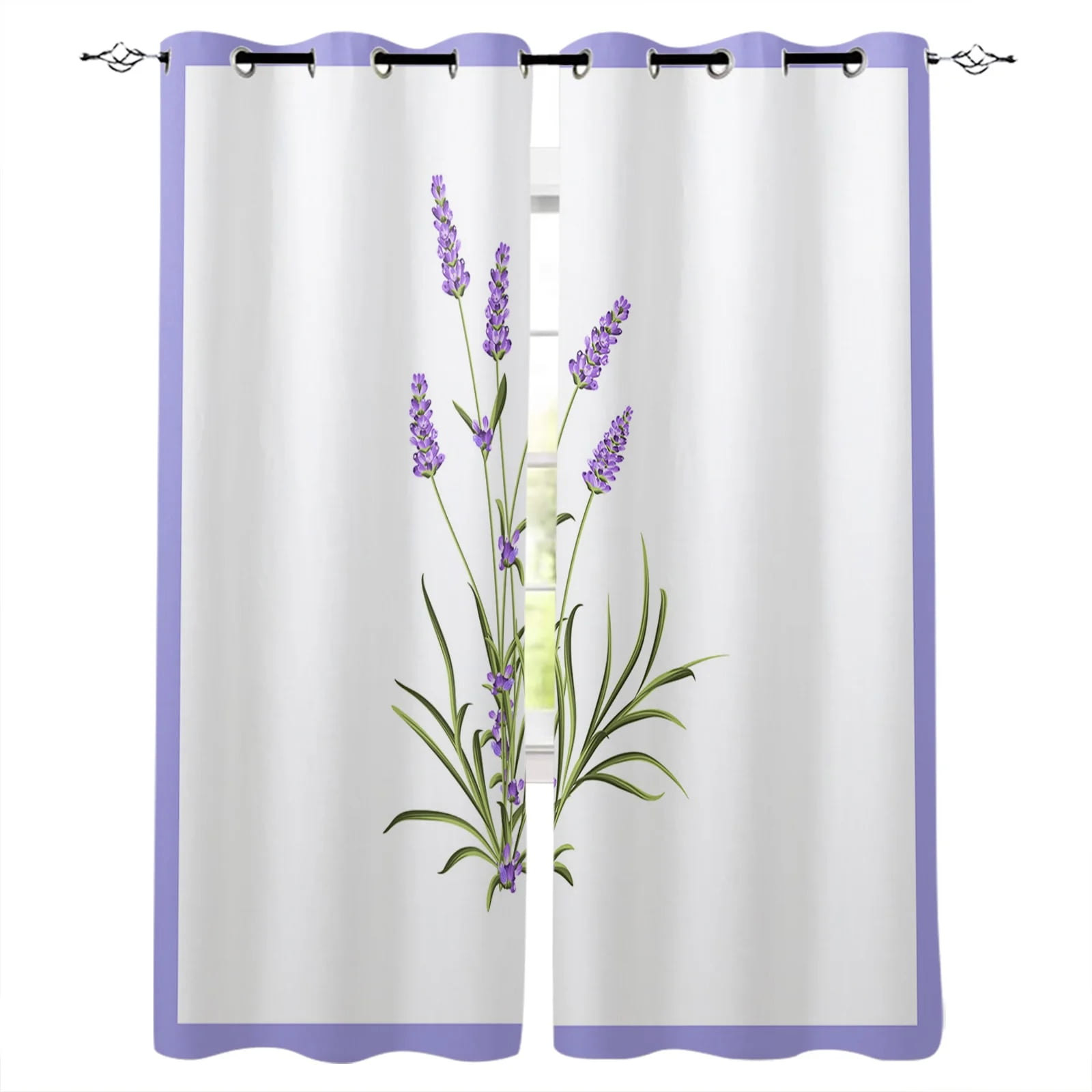 Purple Lavender Flowers Window Curtain For Living Room Bedroom Home ...