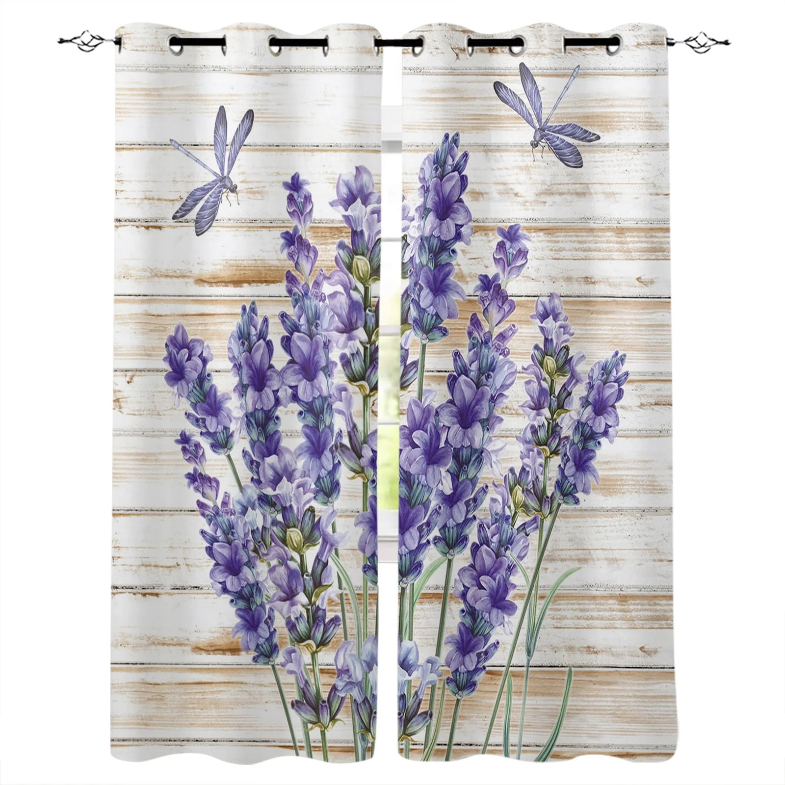 Purple Lavender Flowers Window Curtain For Living Room Bedroom Home ...