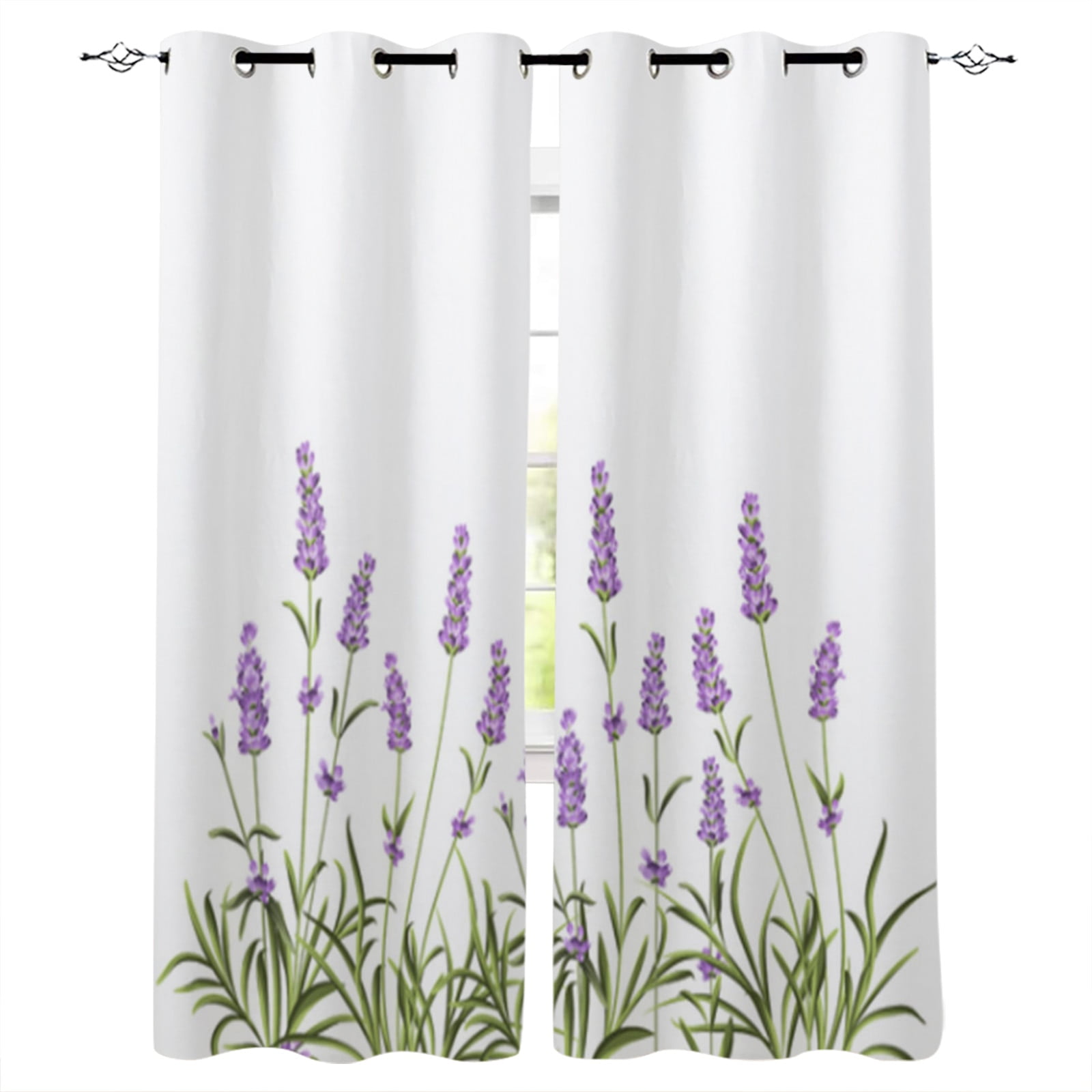 Purple Lavender Flowers Window Curtain For Living Room Bedroom Home ...