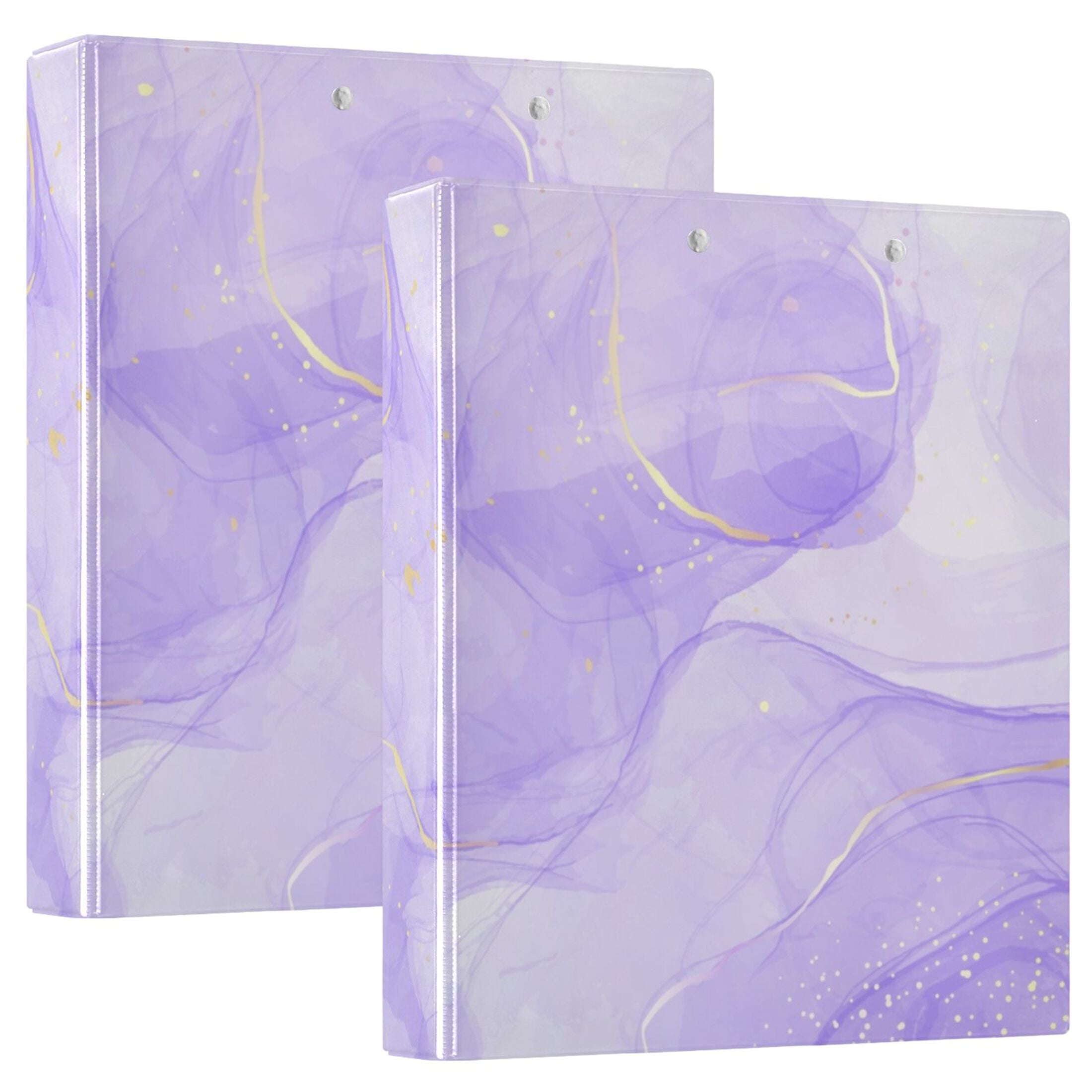 Purple Lavender Liquid Hardcover 3 Ring Binder 1.5 inch Round Rings ...