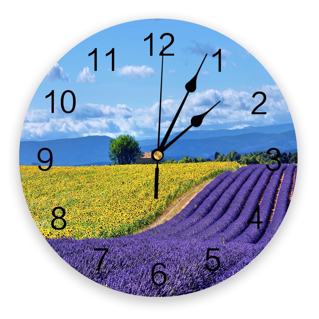 Purple Lavender PVC Wall Clock Modern Design Home r Bedroom Silent ...