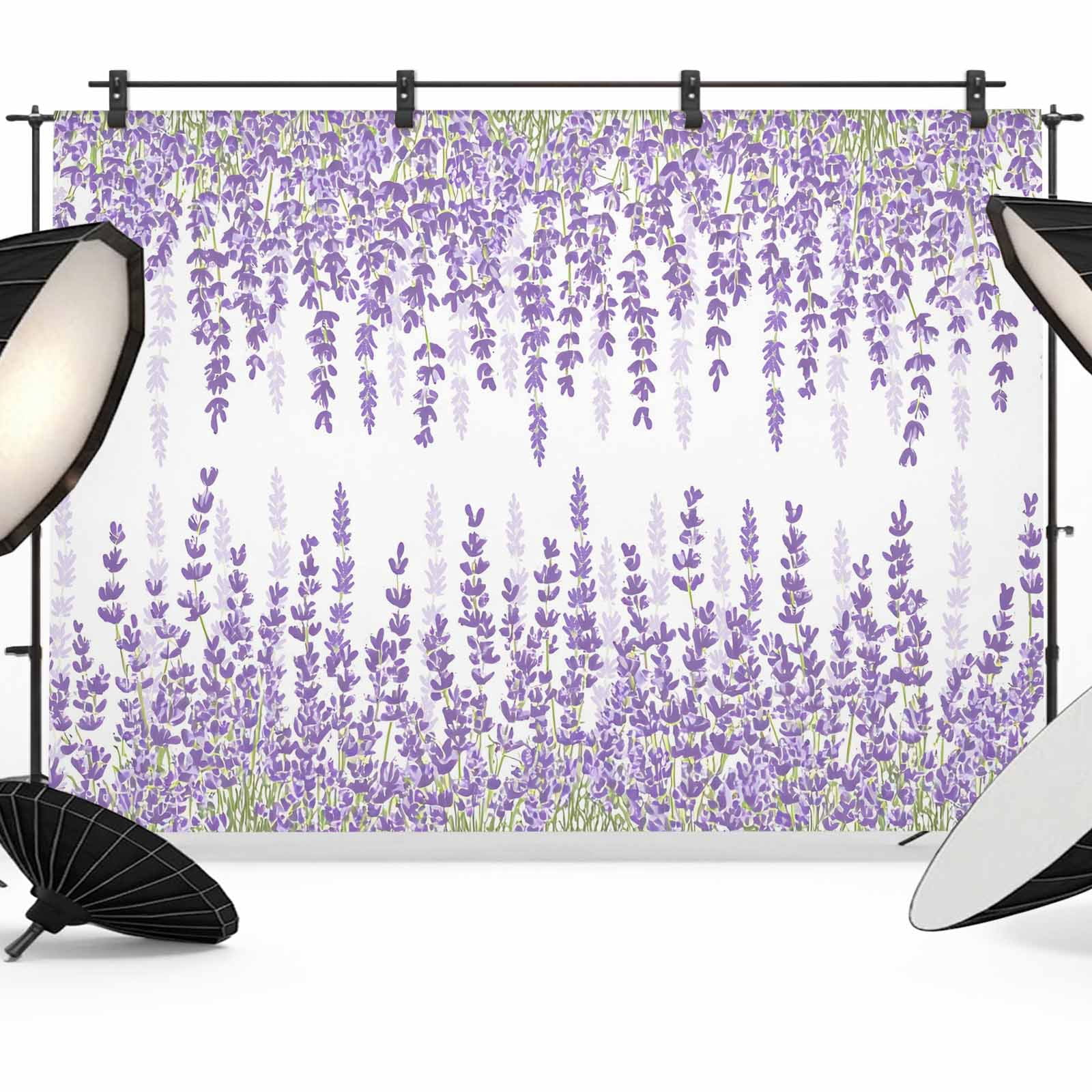 Purple Lavender Photography Backdrop 8x6FT, Pastoral Flowers Leaf ...