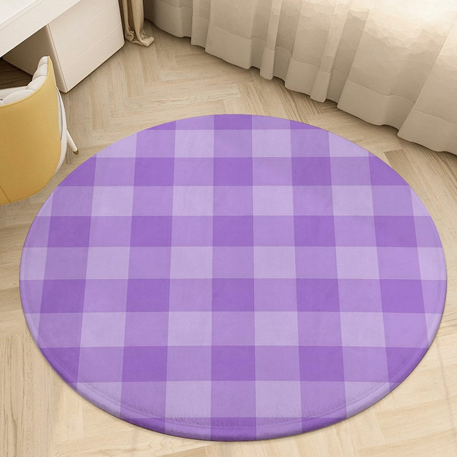 Purple Lavender Print Round Area Rugs for Bedroom Living Room, 6FT Soft ...
