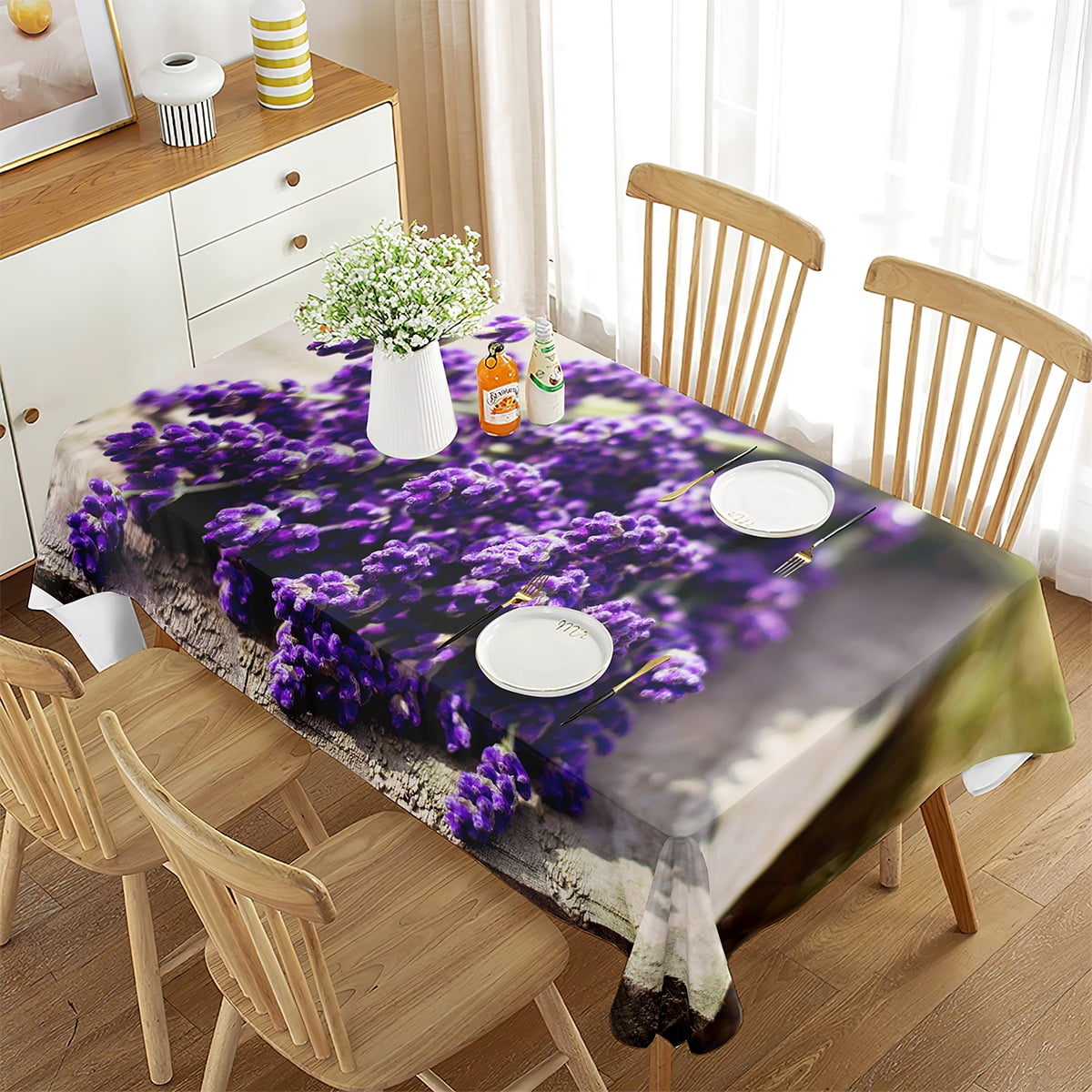 Purple Lavender Rectangle Tablecloth Beautiful Lavender Romance Sweet r ...