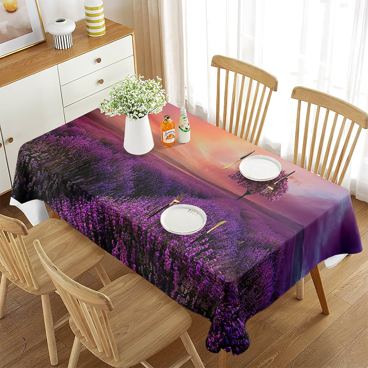 Purple Lavender Rectangle Tablecloth Beautiful Lavender Romance Sweet r ...