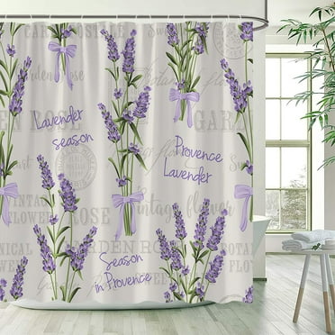 Lavender Shower Curtain, Purple Butterfly Bathroom Shower Curtain Set ...