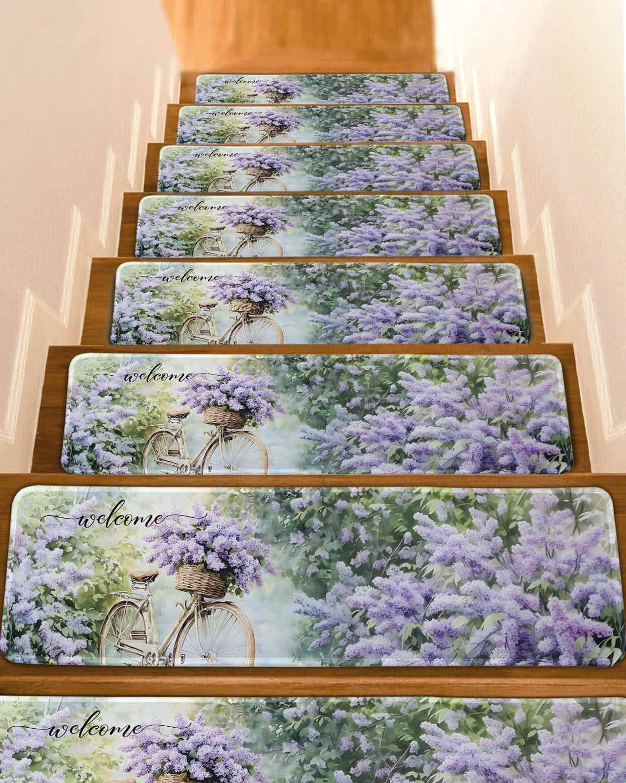 Purple Lavender Stair Treads for Wooden Steps Indoor Runner Rug Carpet ...