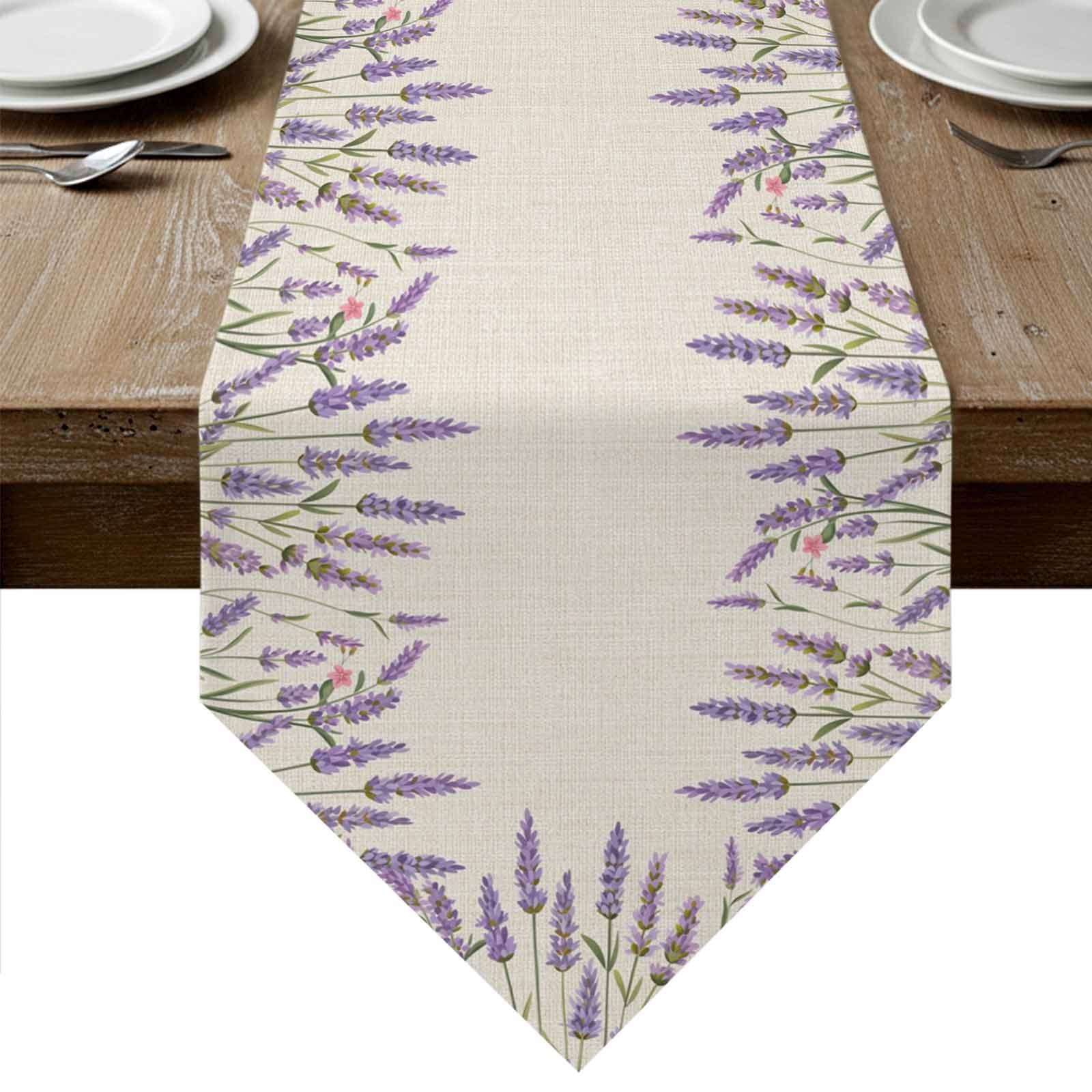 Purple Lavender Table Runner Linen Burlap Table Runner 70 Inches Long ...