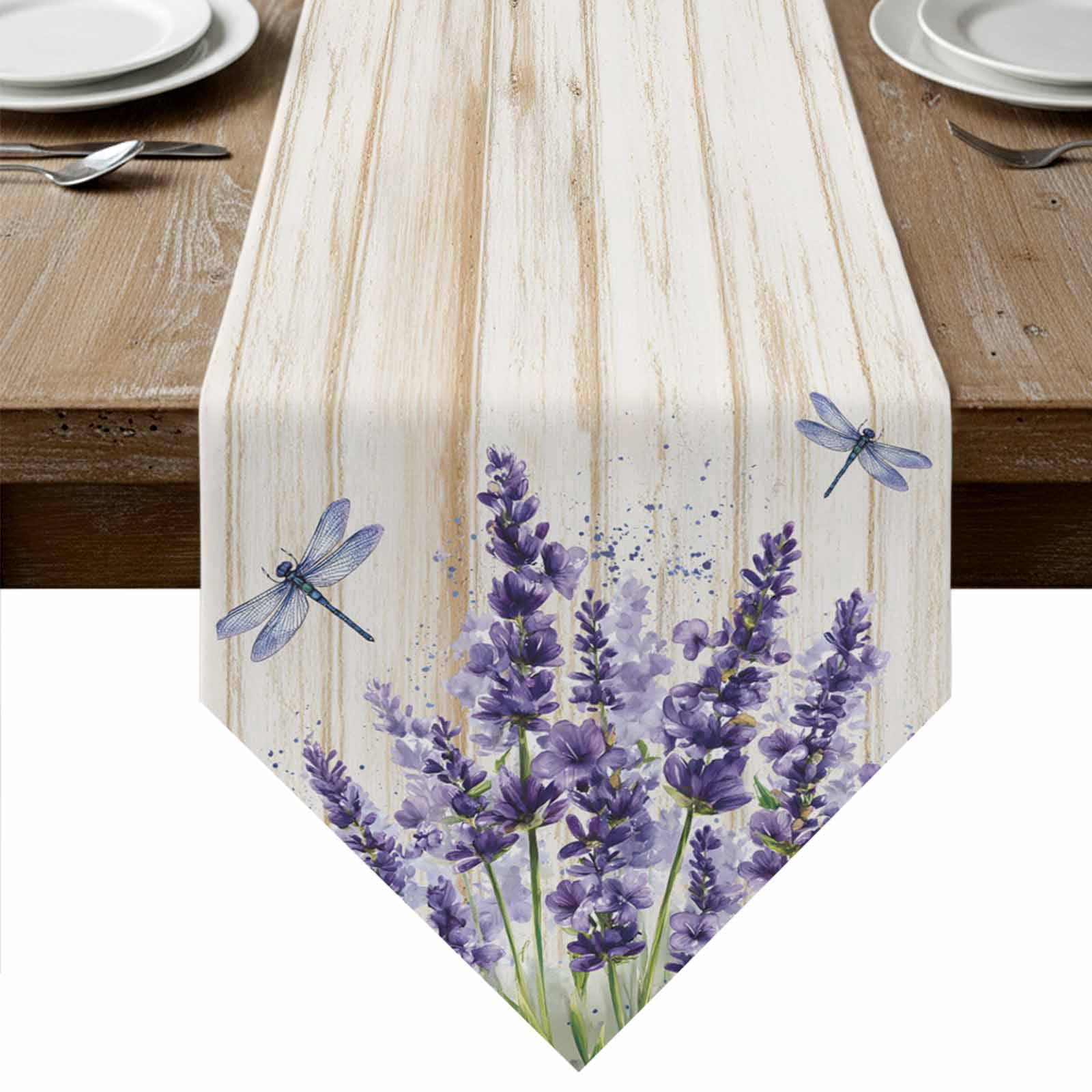 Purple Lavender Table Runner Linen Burlap Table Runner 90 Inches Long ...