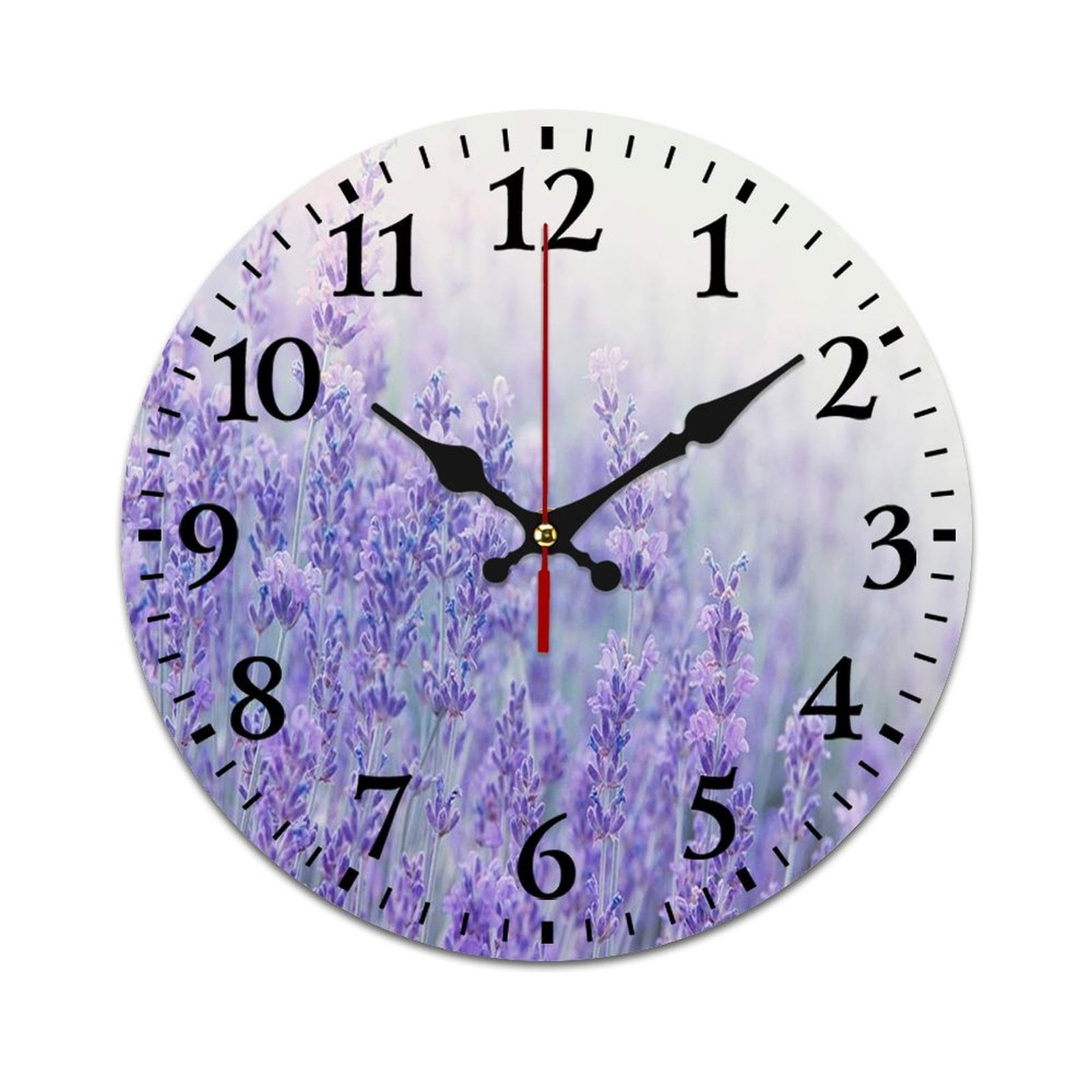 Purple Lavender Wall Clock Modern Design Clocks Wall Hanging Home ...