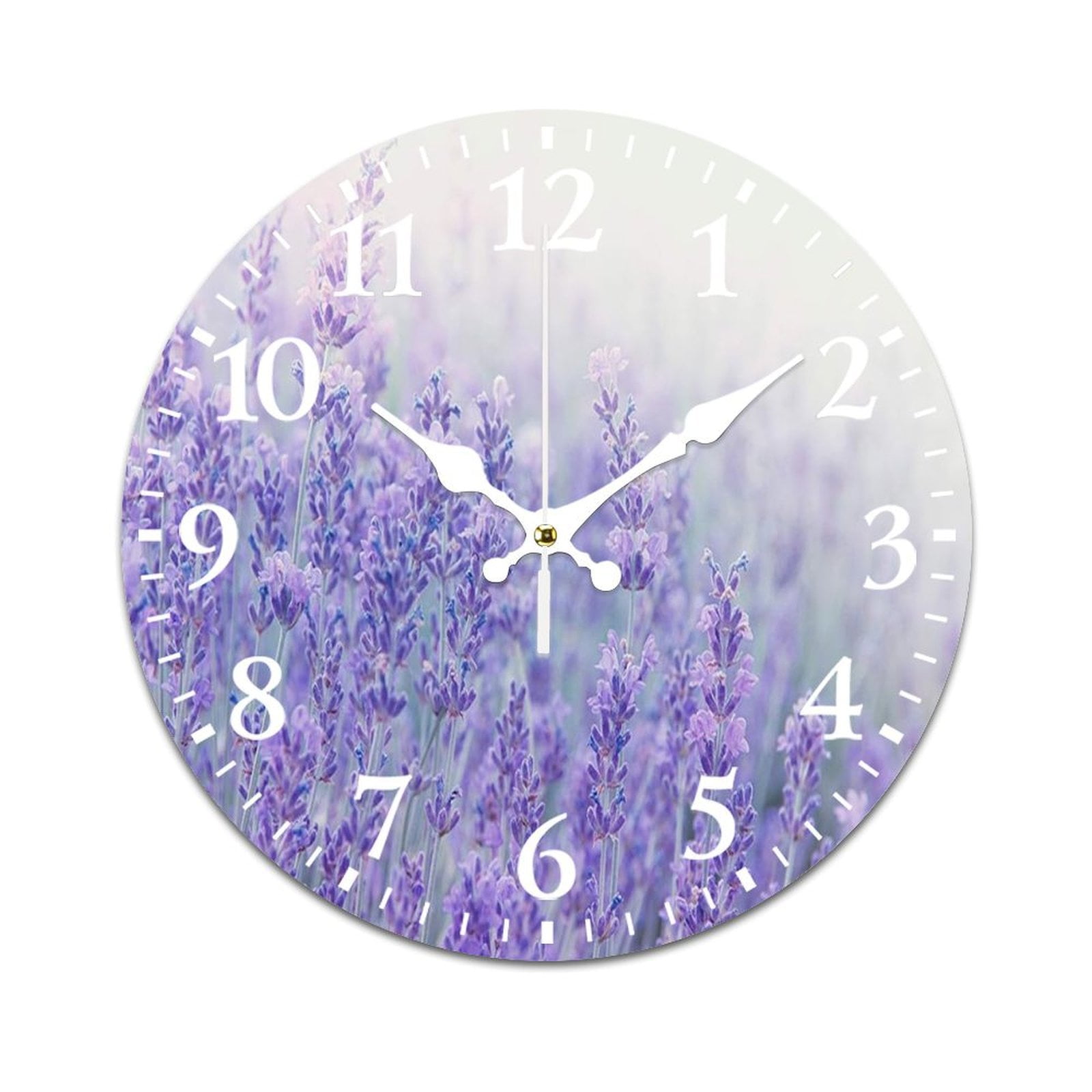 Purple Lavender Wall Clock Modern Design Clocks Wall Hanging Home ...