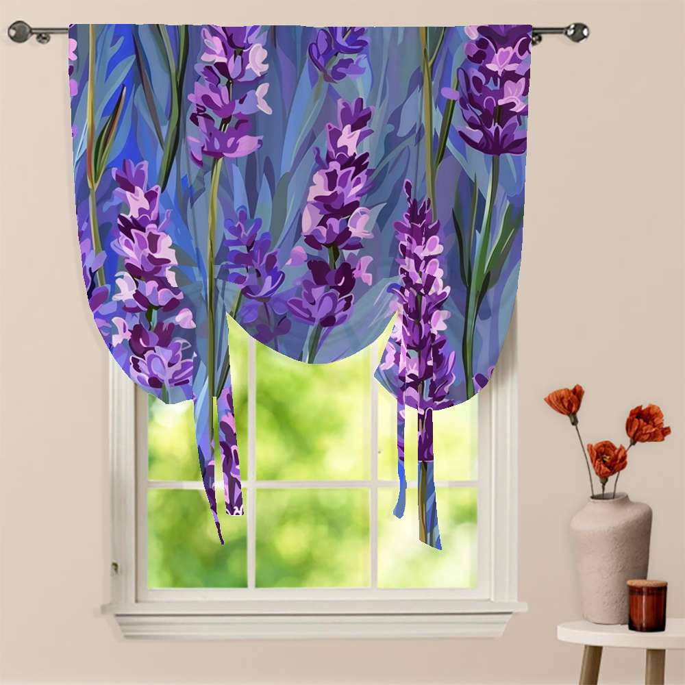 Purple Lavender Window Curtain for Living Room Roman Curtain Kitchen ...