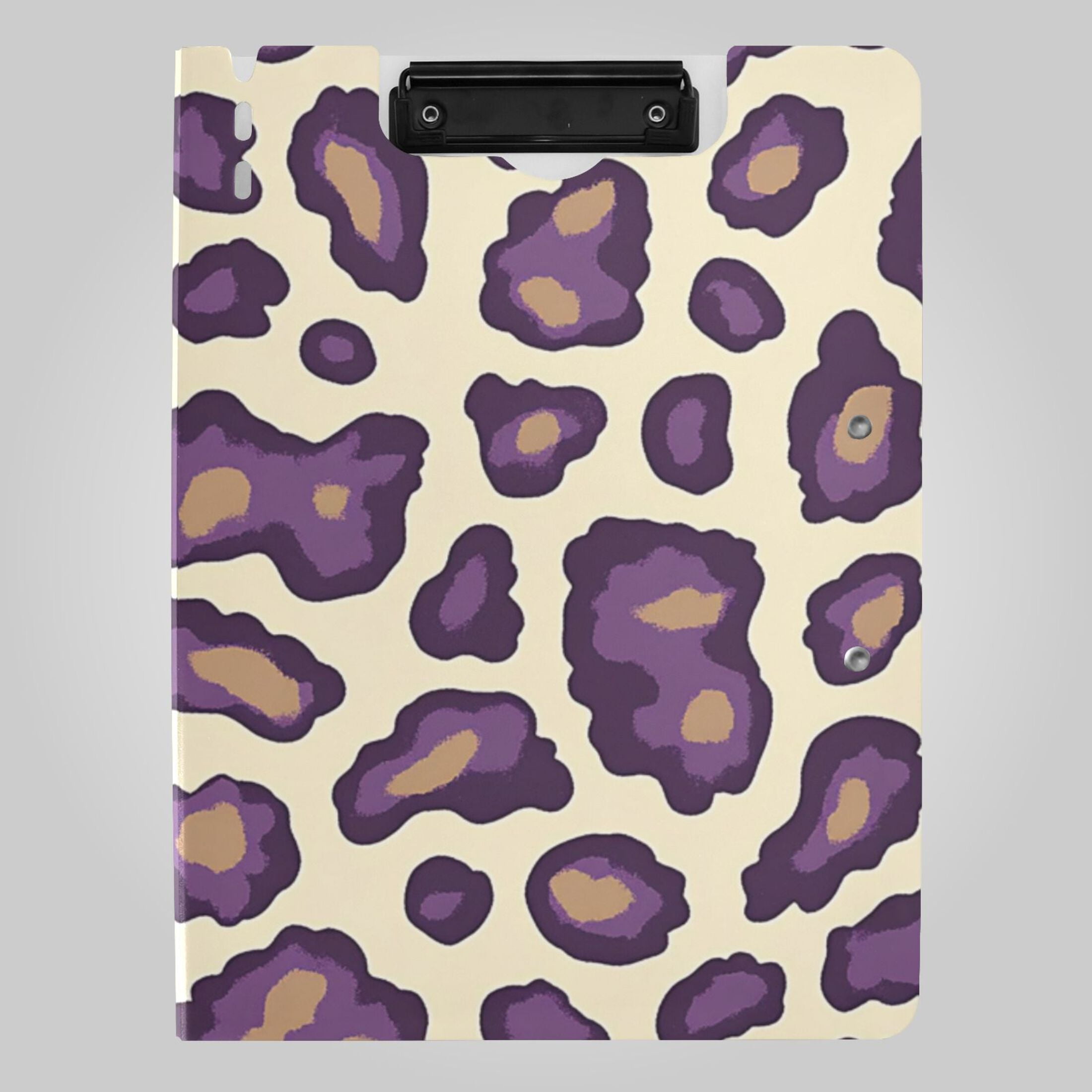 Purple Leopard Skin Print Foldable Binder Folder Clipboard with Pen ...
