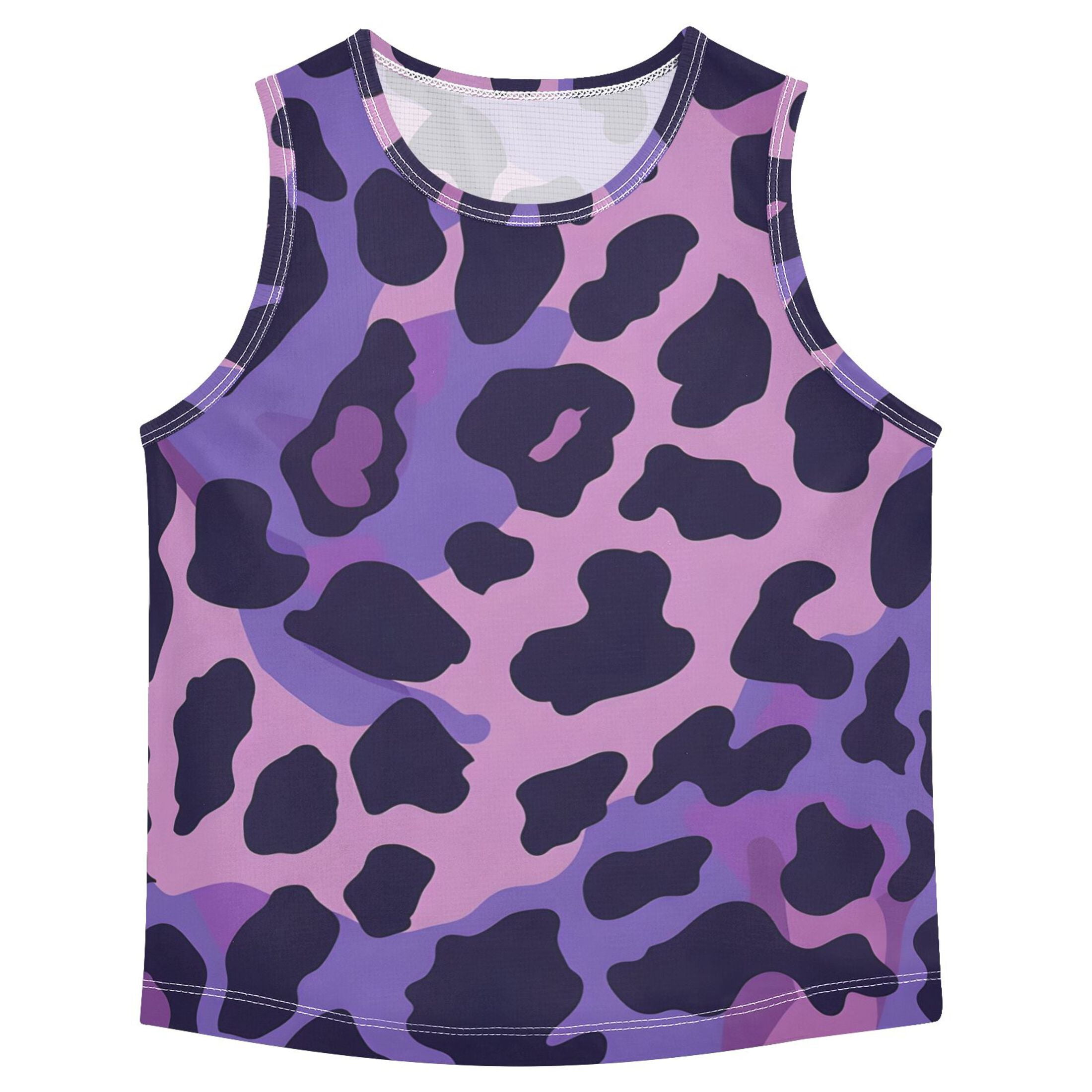 Purple Leopard Skin Texture Boys' Vest Undershirt Tank Top Sleeveless ...