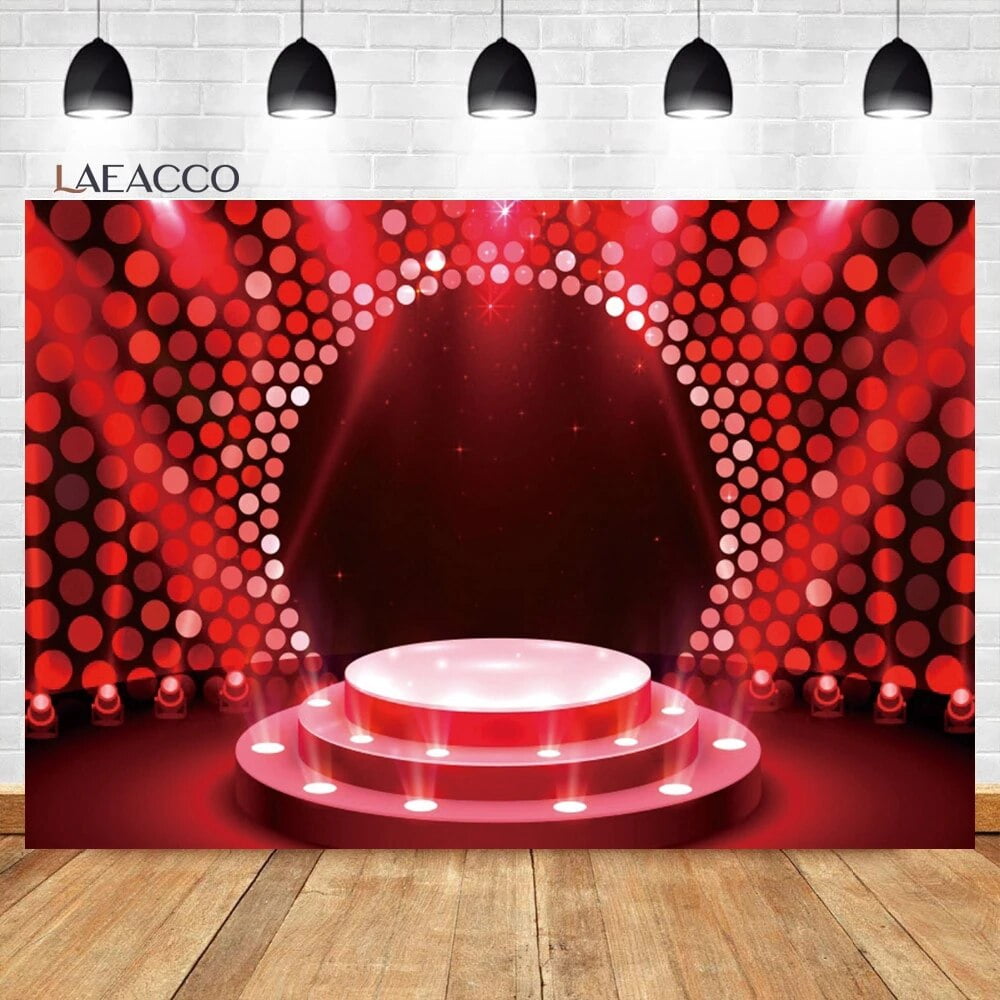 Purple Lighting Wood Floor Stage Decor Photocall Backdrop Kids Adult ...