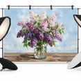 Purple Lilacs Photography Backdrop 8x6FT, Spring Summer Floral Vase Oil ...