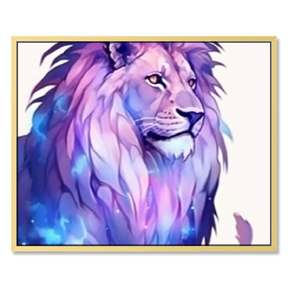 Purple Lions in Galaxy Wall Art Canvas Painting Prints Hanging Picture ...