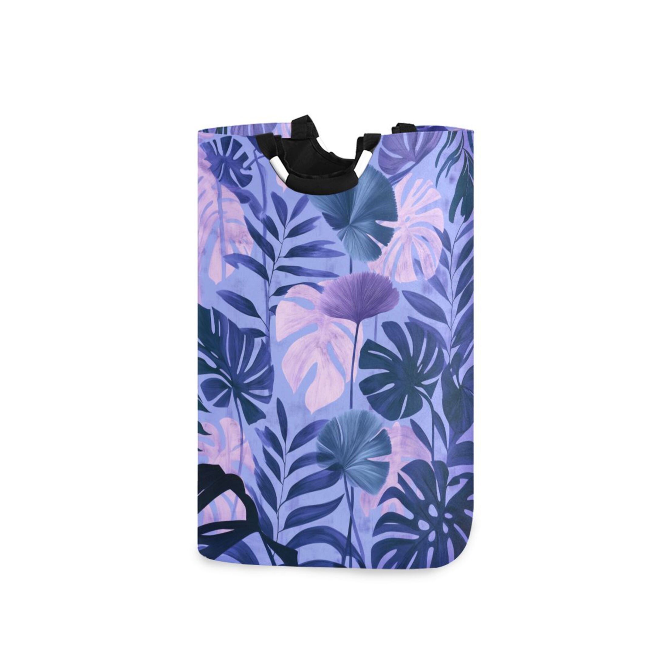 Purple Lotus Leaf Laundry Basket with Handles 50L Collapsible Laundry ...