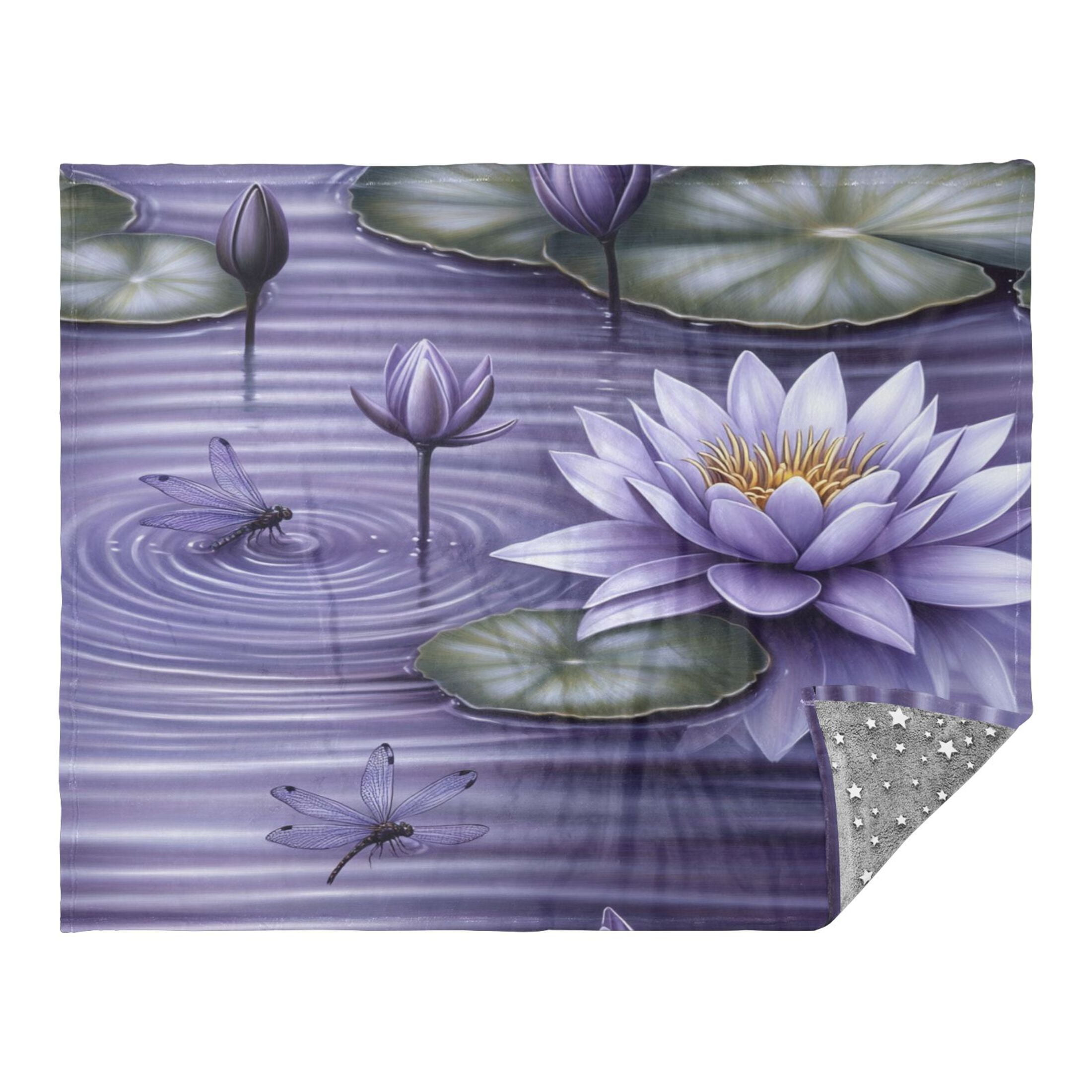 Purple Lotus Pattern Camping Blankets Bed Throws and Cozy Travel ...