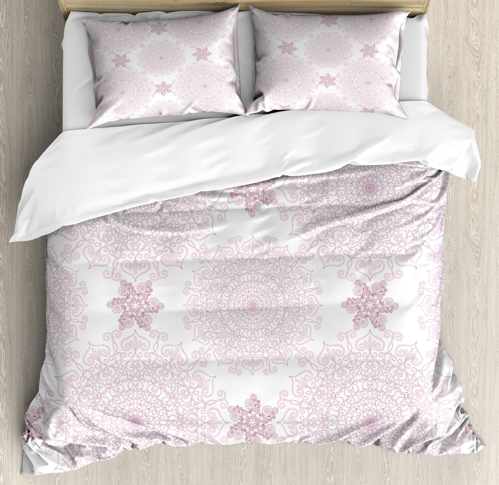 Purple Mandala Duvet Cover Set, Victorian Damask Style Vintage Pattern ...