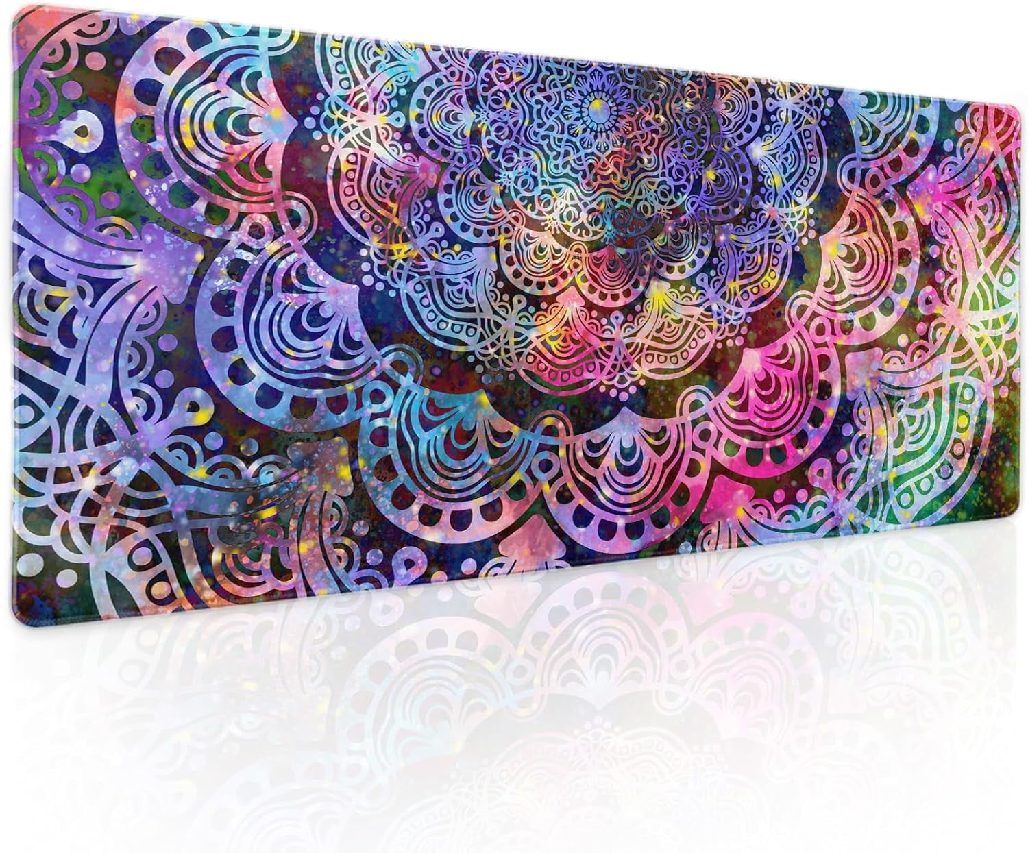 Purple Mandala Gaming Mouse Pad XL Pink Blue Green Abstract Art ...