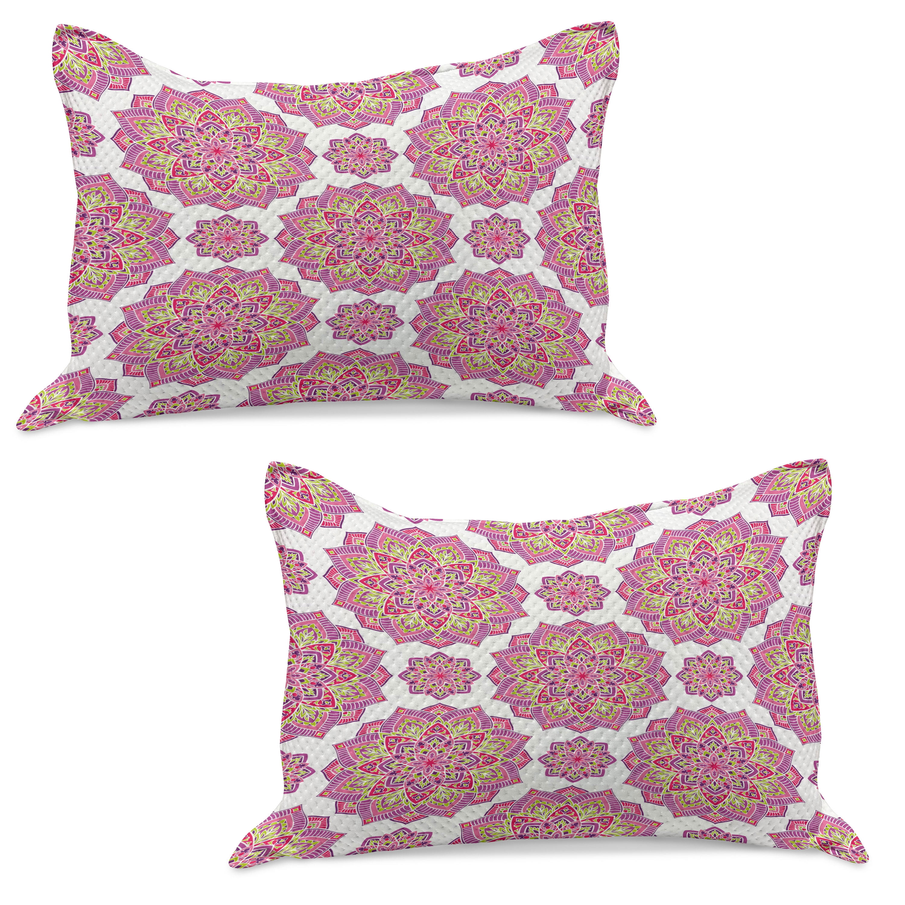 Purple Mandala Knitted Quilt Pillowcover Set of 2, Shabbym Lotus Flower ...