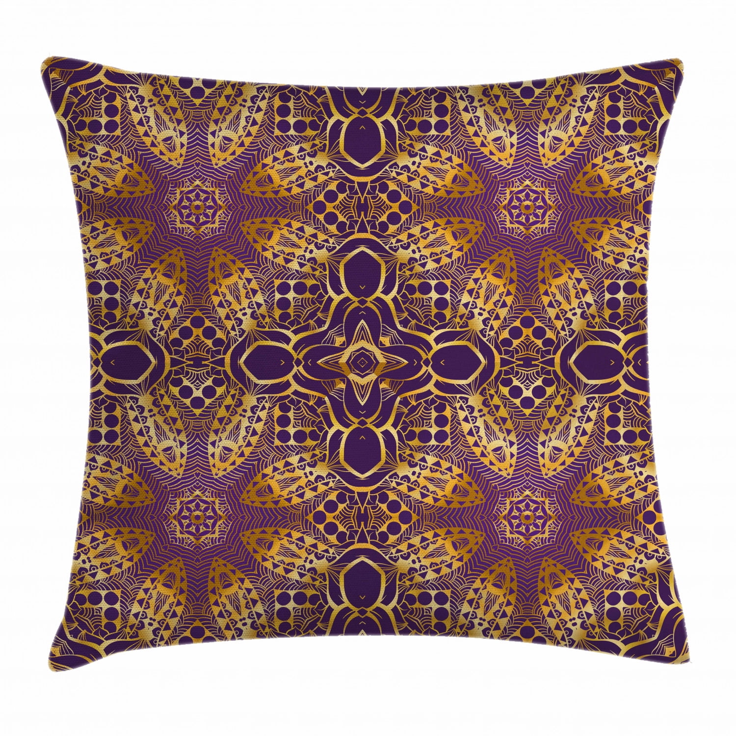 Purple Mandala Throw Pillow Cushion Cover, Bohemian Asian Spiritual ...