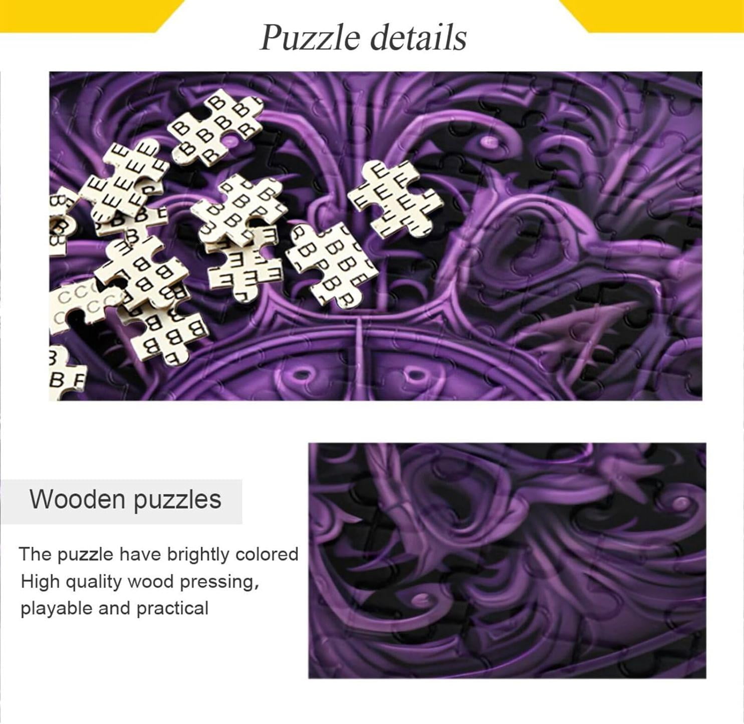 Purple Mandela Wooden Jigsaw Puzzles, Intellectual Entertainment ...