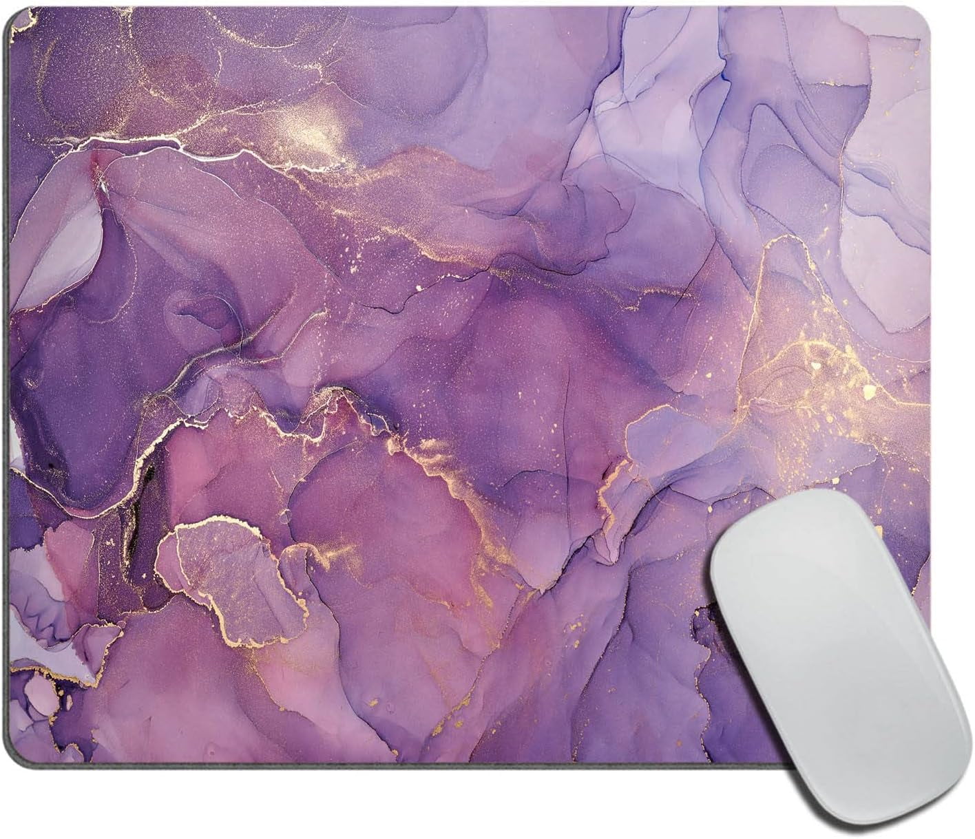 Purple Marble Gold Pattern Mouse Pad Elegant Texture for Office ...