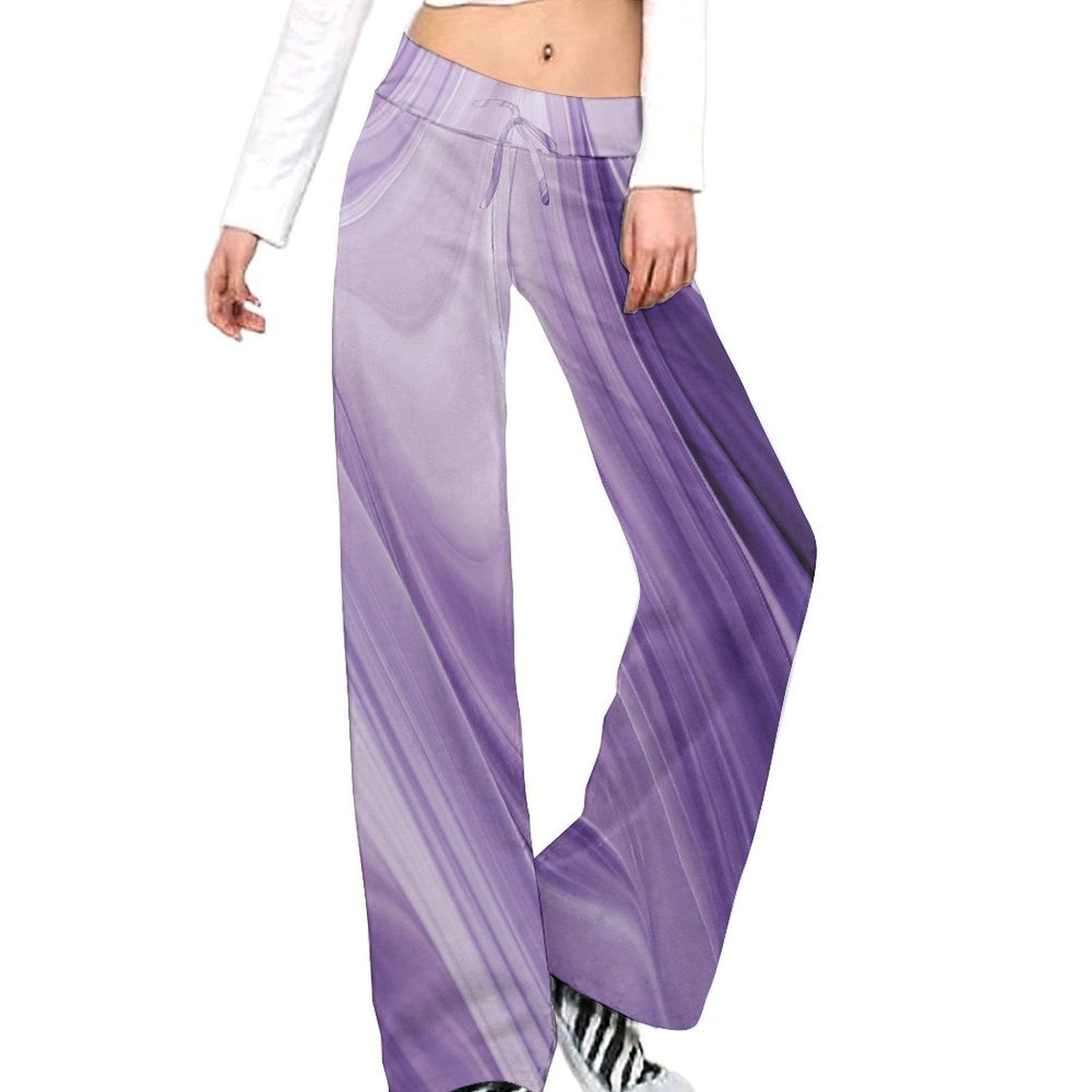 Purple Marble Women's Wide Leg Lounge High Waisted Loose Work Casual ...