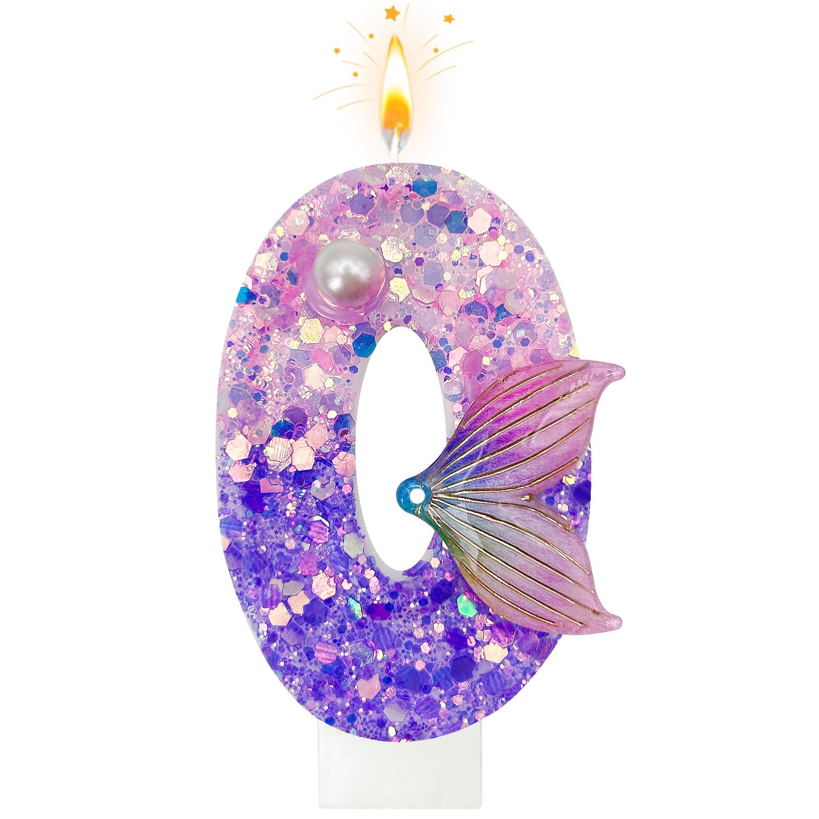 Purple Mermaid Number Birthday Candles - Mermaid Tail Birthday Candles ...