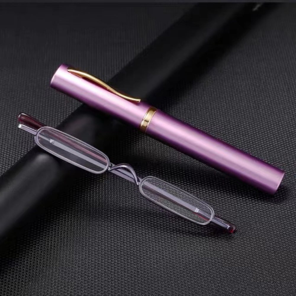 Purple Mini Small Pen Case Holder Reading Glasses +3.00 Portable HD ...