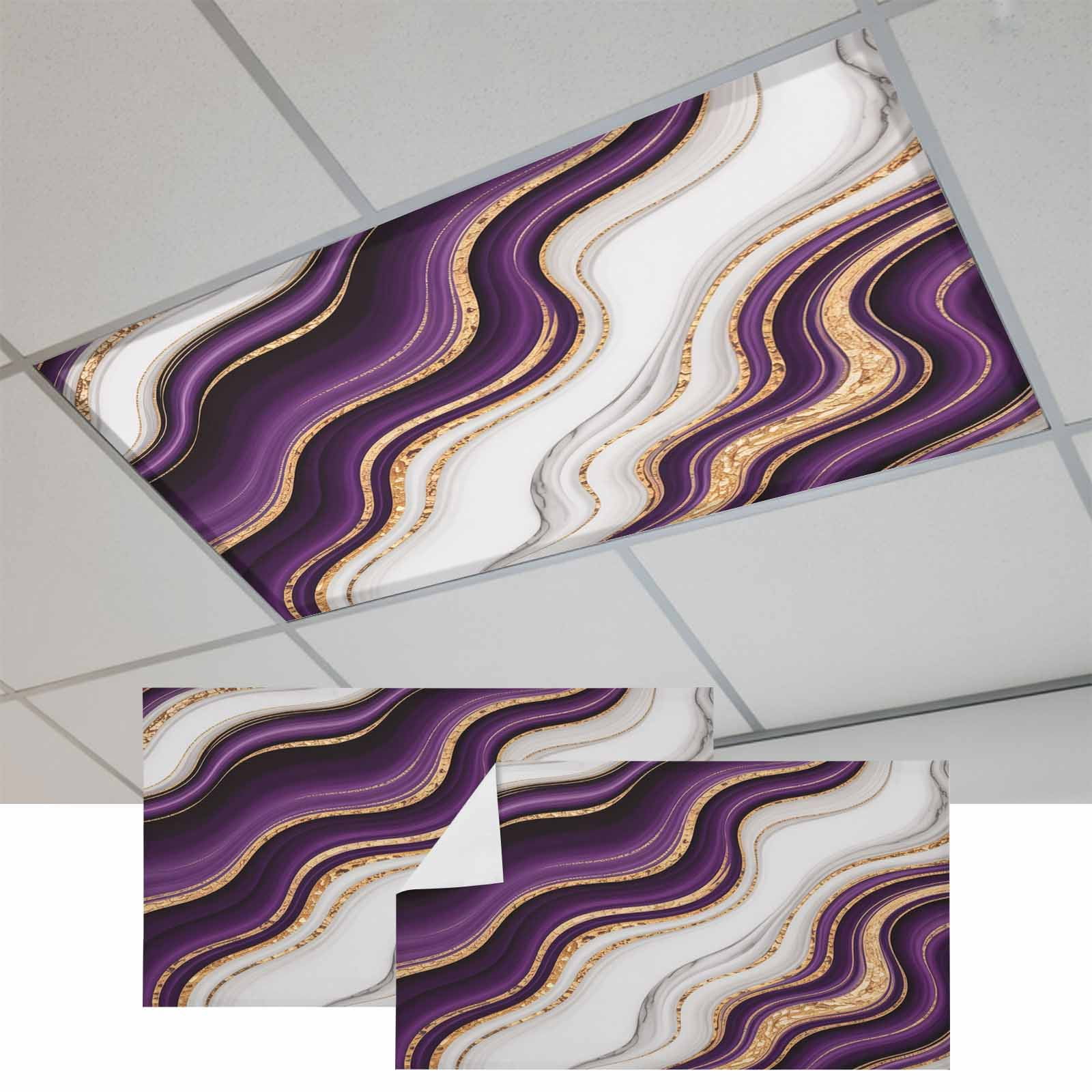 Purple Modern Magnetic Fluorescent Light Covers for Ceiling Lights 2x4 ...