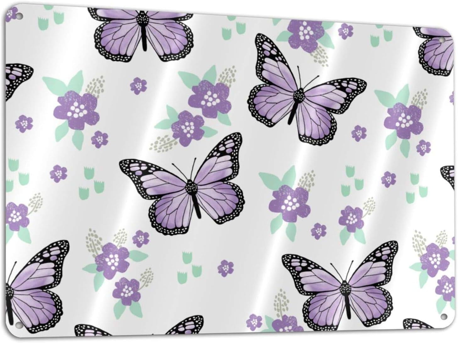 Purple Monarch Butterflies Tin Signs Wall Decor for Bars,Restaurants ...