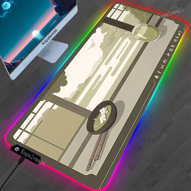 Purple Moon Mouse Pad Gaming RGB Mousepad Street Neon Large Speed Gamer ...