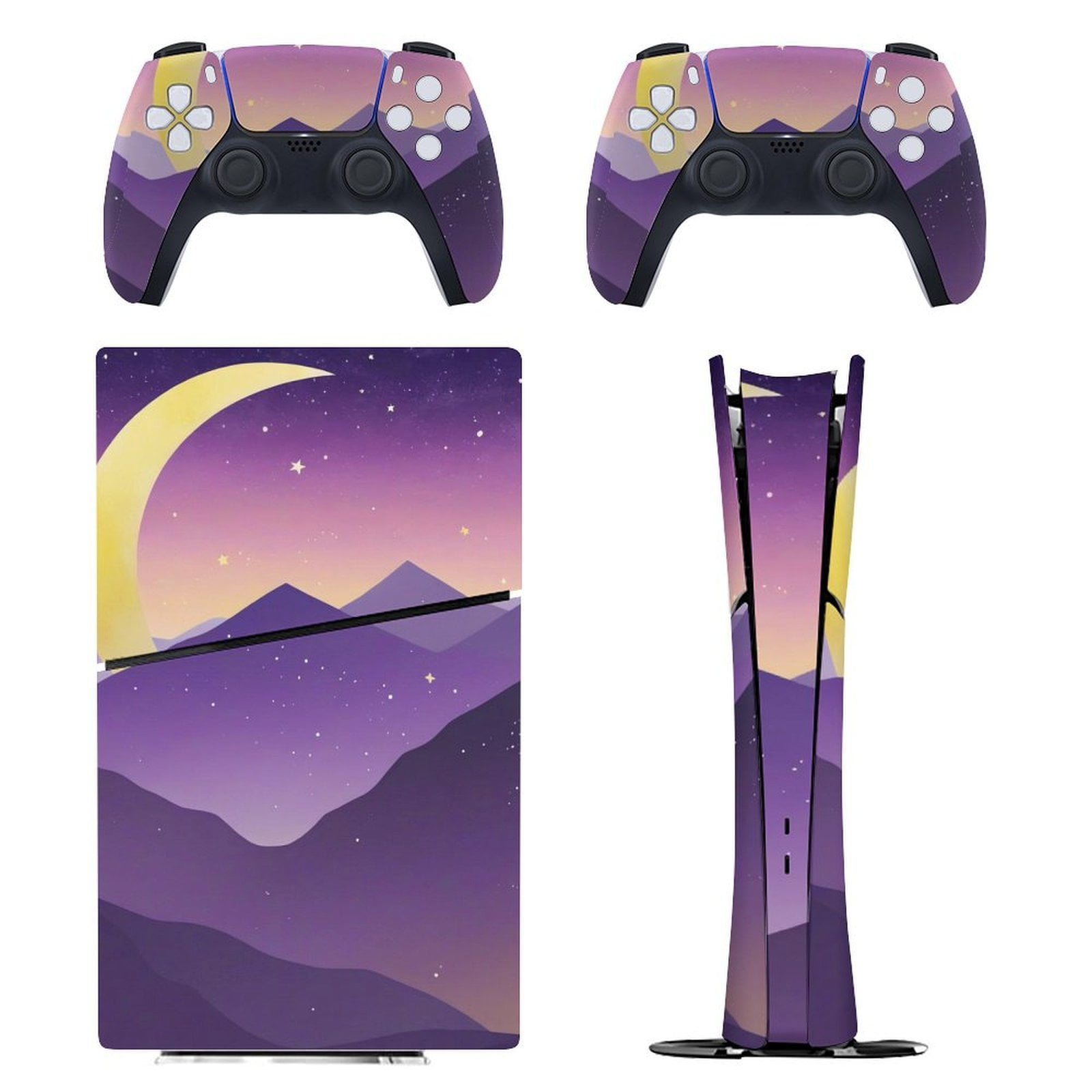 Purple Moon Serenity Console Skin Bundle for PS5 Pro Slim Disc ...